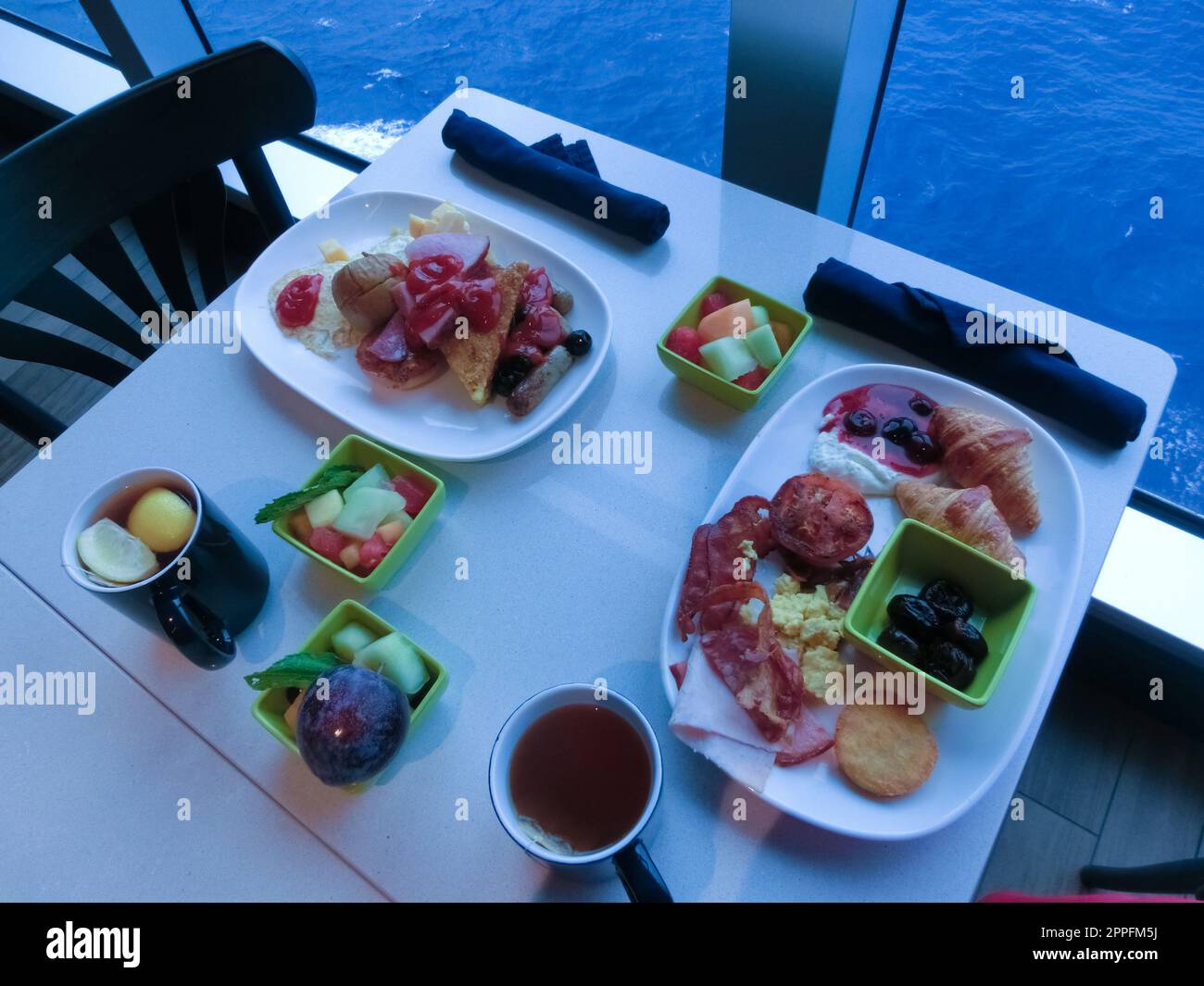 Dining Room Buffet aboard the abstract luxury cruise ship Stock Photo ...