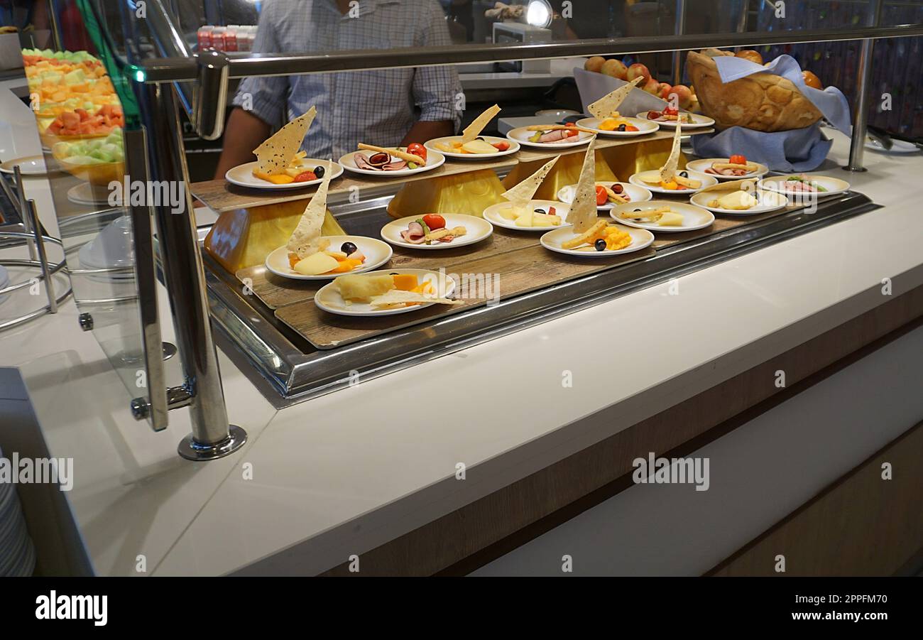 Dining Room Buffet aboard the luxury abstract cruise ship Stock Photo ...