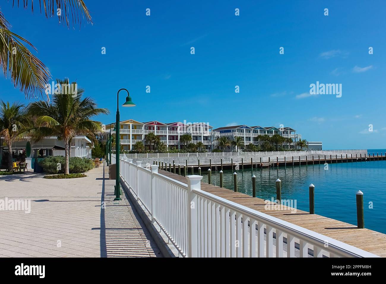 Beach on Ocean Cay Bahamas Island with a colorful houses and turquoise ...