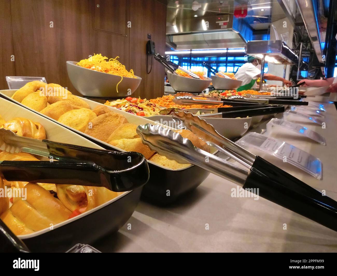Dining Room Buffet aboard the luxury abstract cruise ship Stock Photo ...