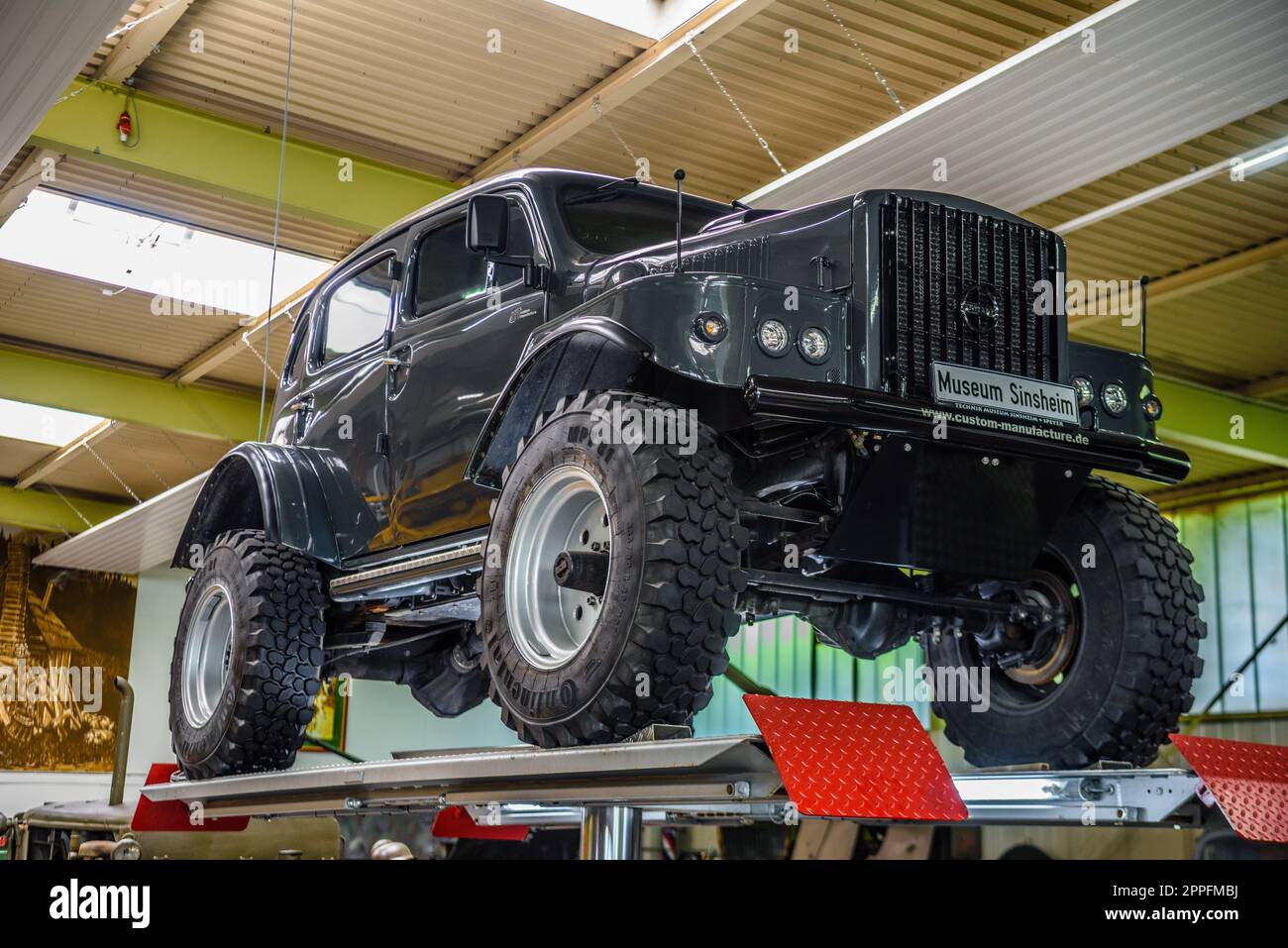 SINSHEIM, GERMANY - MAI 2022: dark gray military truck Volvo TP 21 Special Conversion Stock ...