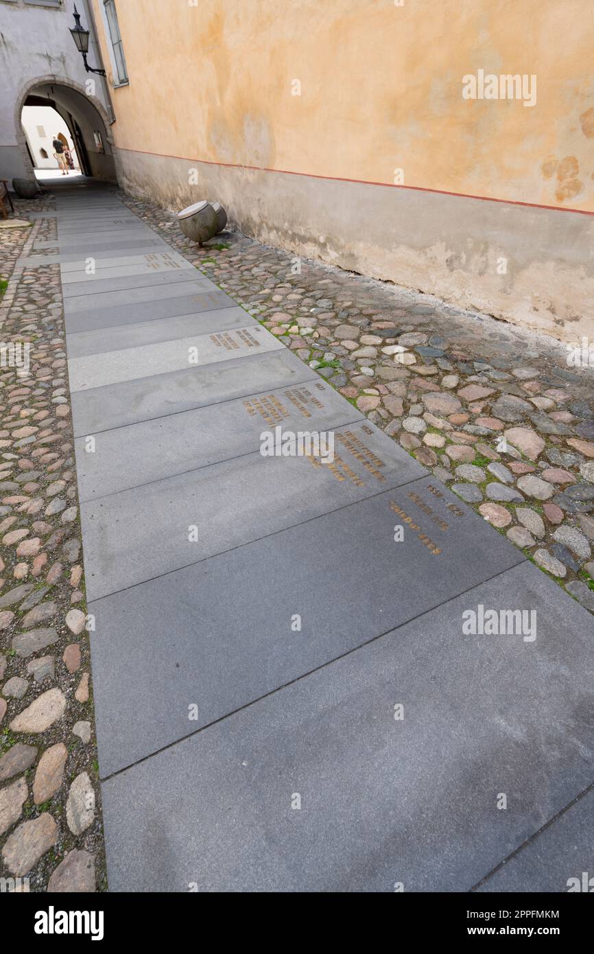 The path of History on the street in Tallinn, Estonia Stock Photo - Alamy