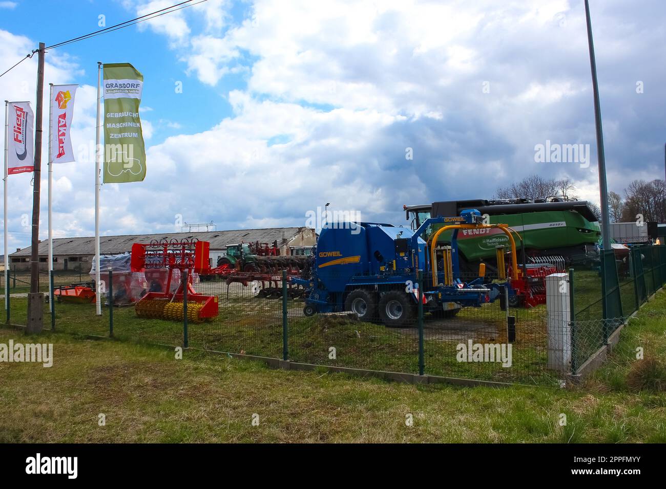 Equipment for agriculture, machines presented to an agricultural store ...