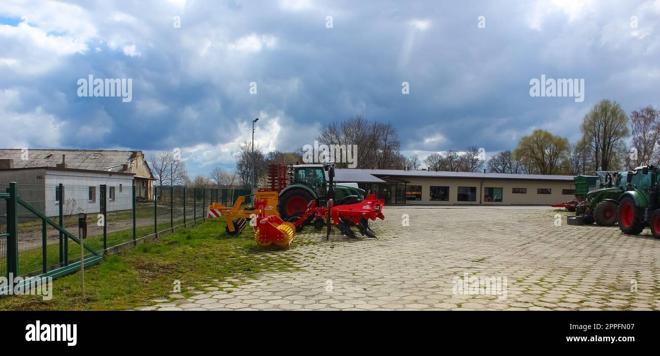 Equipment for agriculture, machines presented to an agricultural store ...