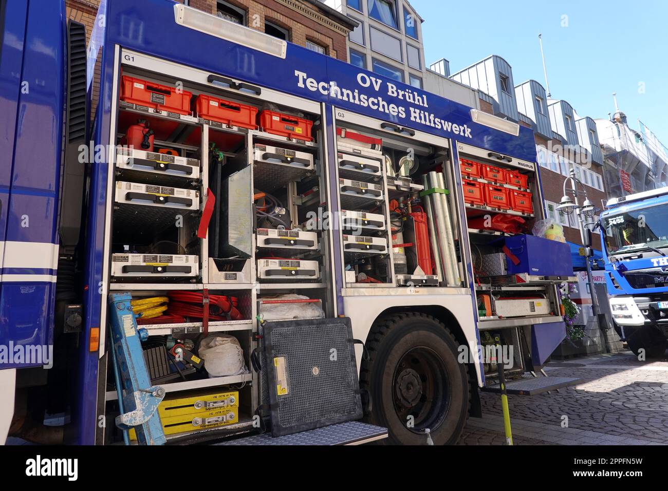 Leistungsschau des technischen Hilfswerks (THW) mit schwerem GerÃ¤t ...