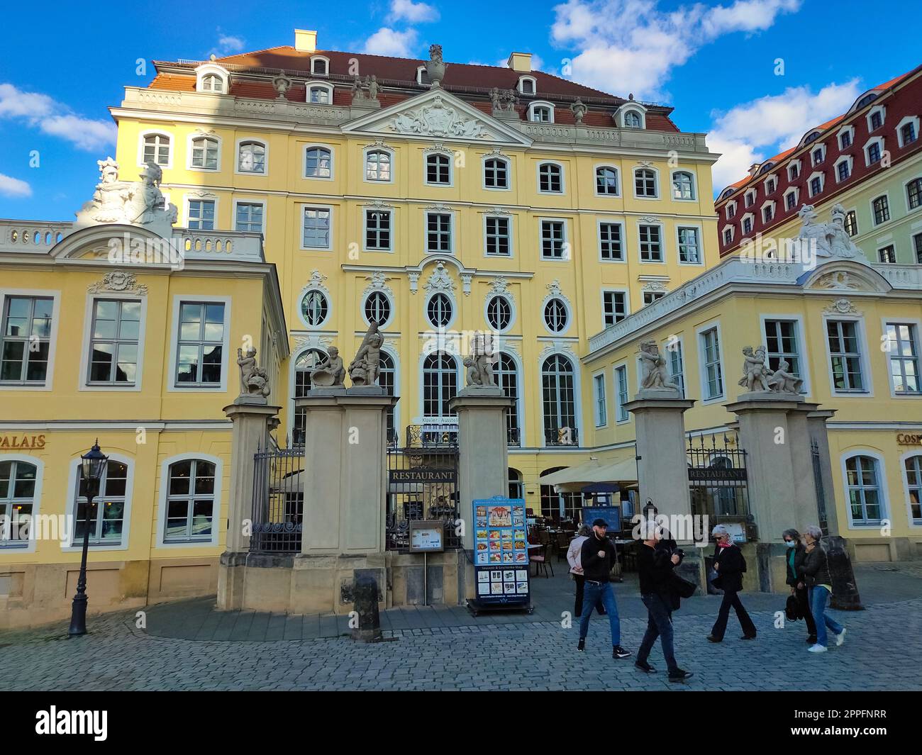 New Market square Neumarkt and Coselpalais in Dresden, Germany Stock ...