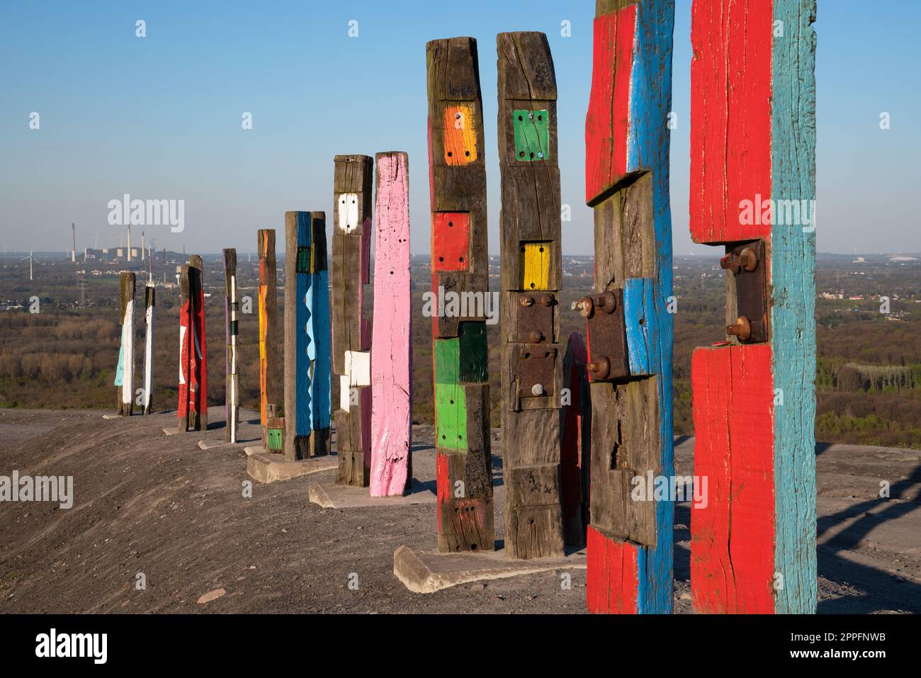 Landmark Totems, Haniel tip, Bottrop, Germany Stock Photo - Alamy