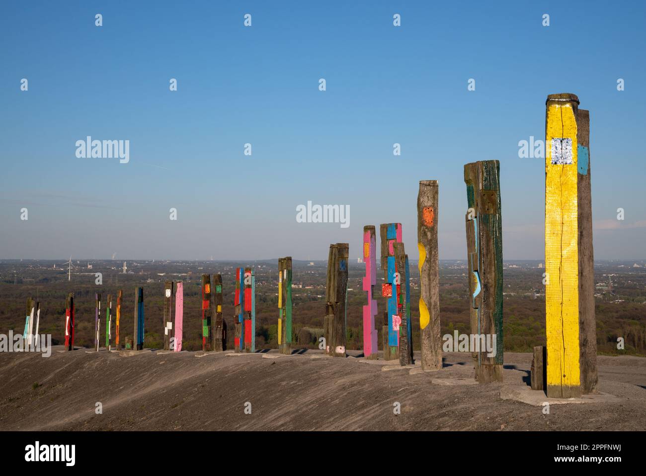 Landmark Totems, Haniel tip, Bottrop, Germany Stock Photo - Alamy