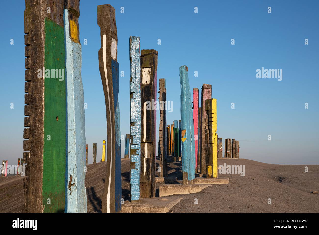 Landmark Totems, Haniel tip, Bottrop, Germany Stock Photo - Alamy