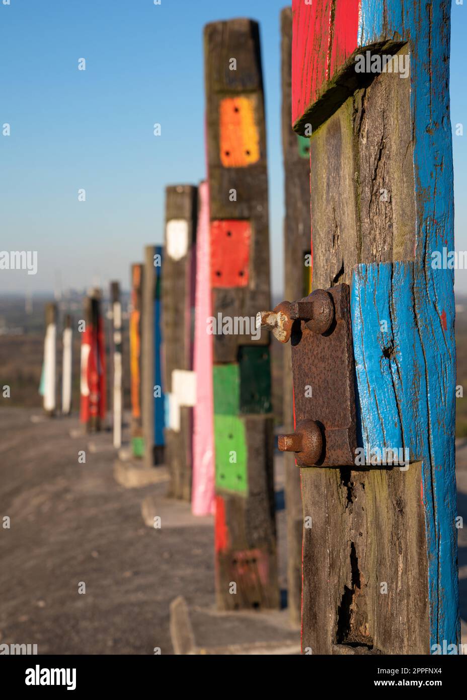 Landmark Totems, Haniel tip, Bottrop, Germany Stock Photo - Alamy