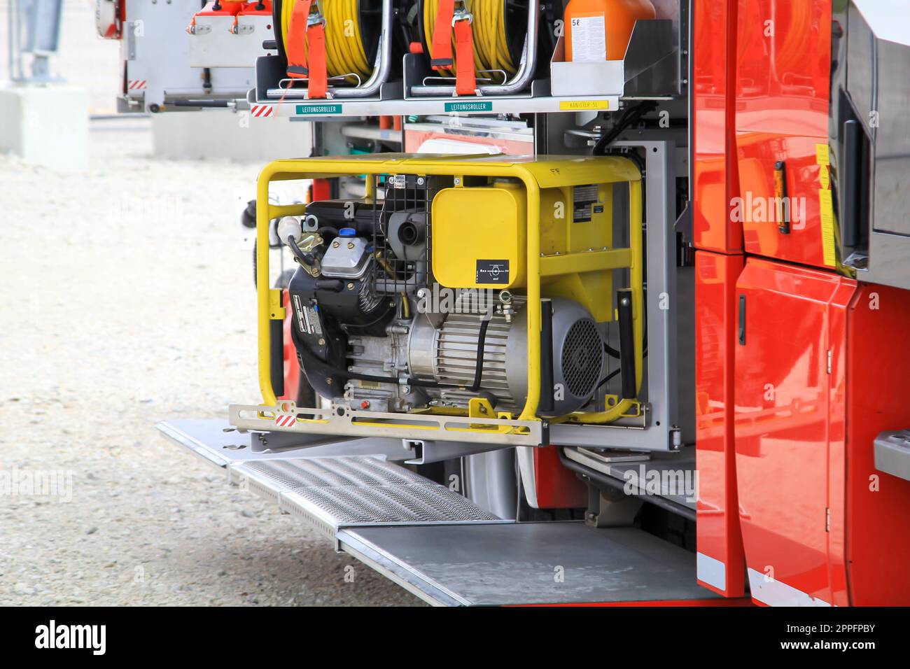 Details of a fire truck. View of a modern fire truck Stock Photo - Alamy