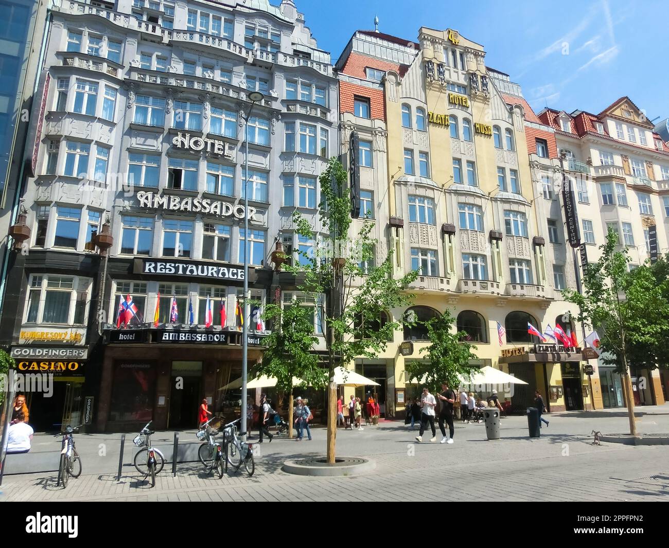 Hotel Ambassador and casino on Wenceslas Square in inner city Stock ...