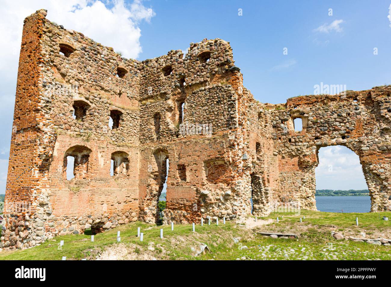 Ludza castle ruins in Latvia Stock Photo - Alamy