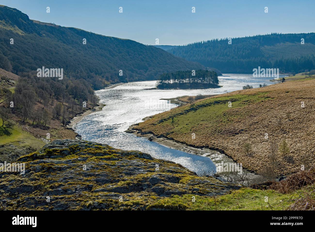 Looking Down on Pen y Garreg Reservoir in the Elan Valley Powys Mid ...