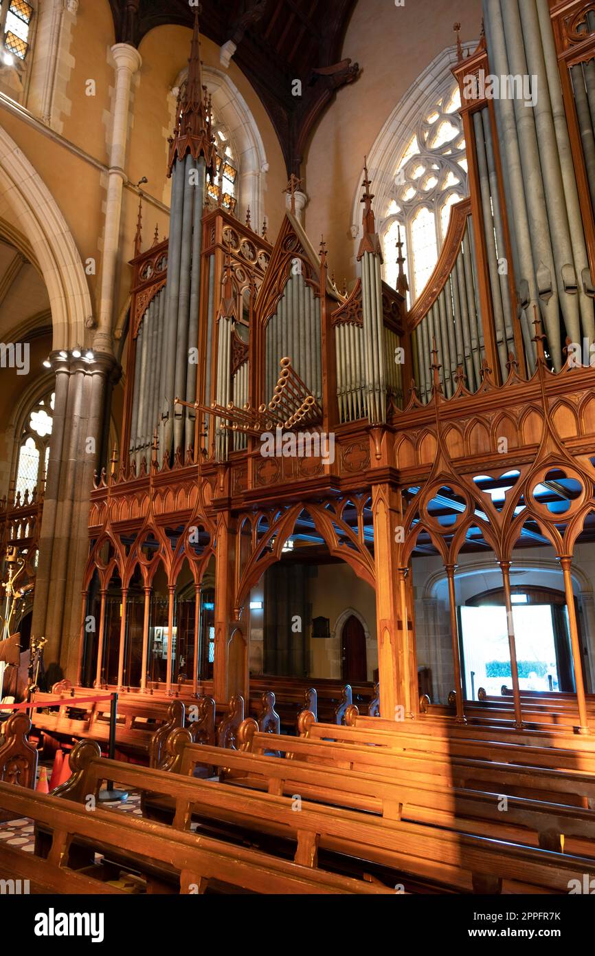 Famous T C Lewis pipe organ with horizontally protruding trumpets in St ...
