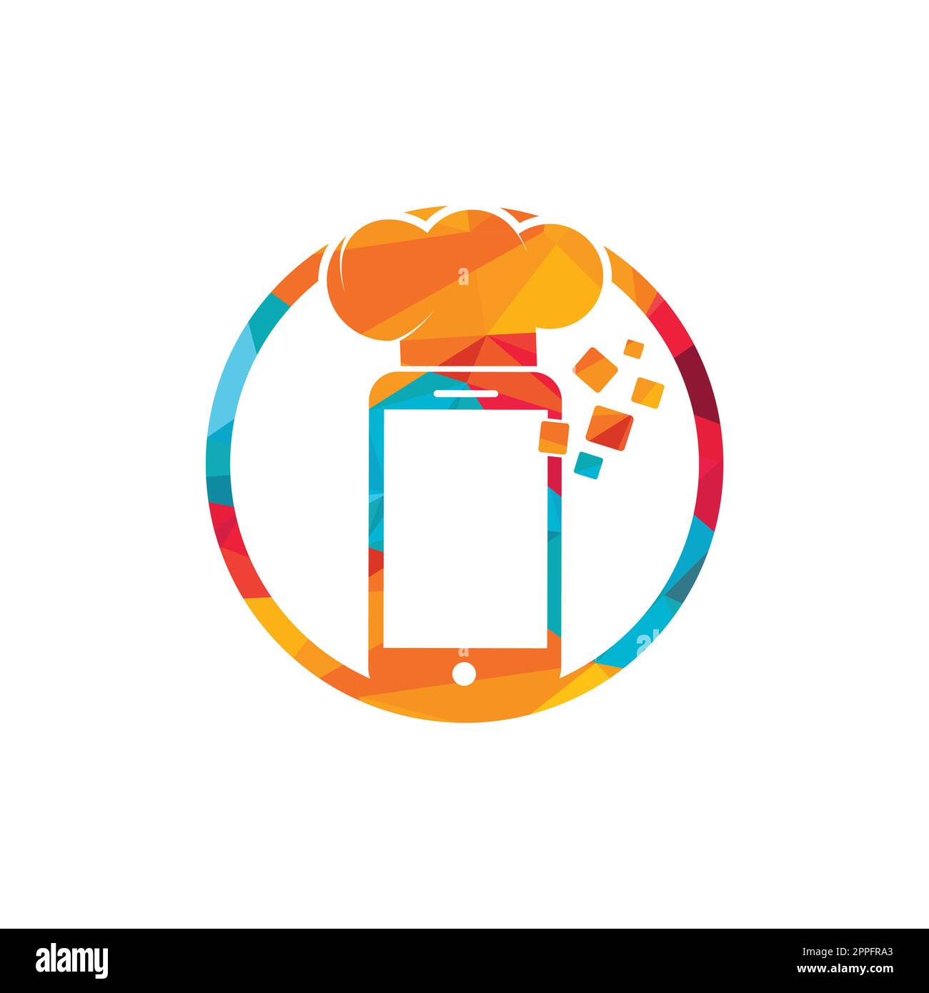 Mobile chef logo vector design. Food phone online logo vector icon ...
