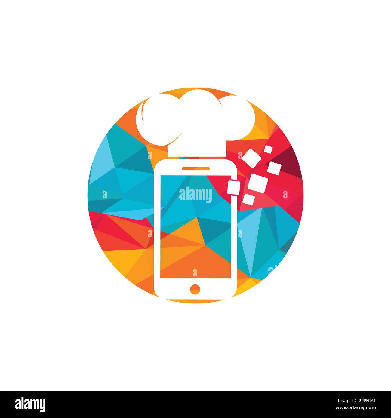 Mobile chef logo vector design. Food phone online logo vector icon ...