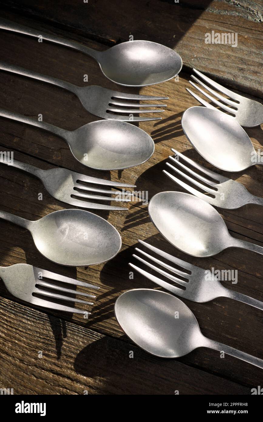 Spoons and forks and studio hi-res stock photography and images - Alamy