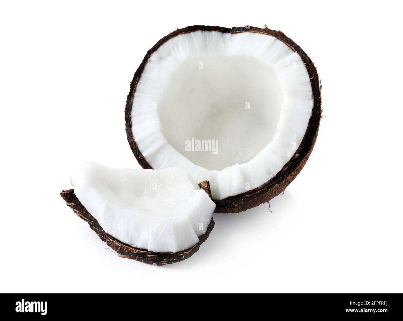 Broken coconut Cut Out Stock Images & Pictures - Alamy