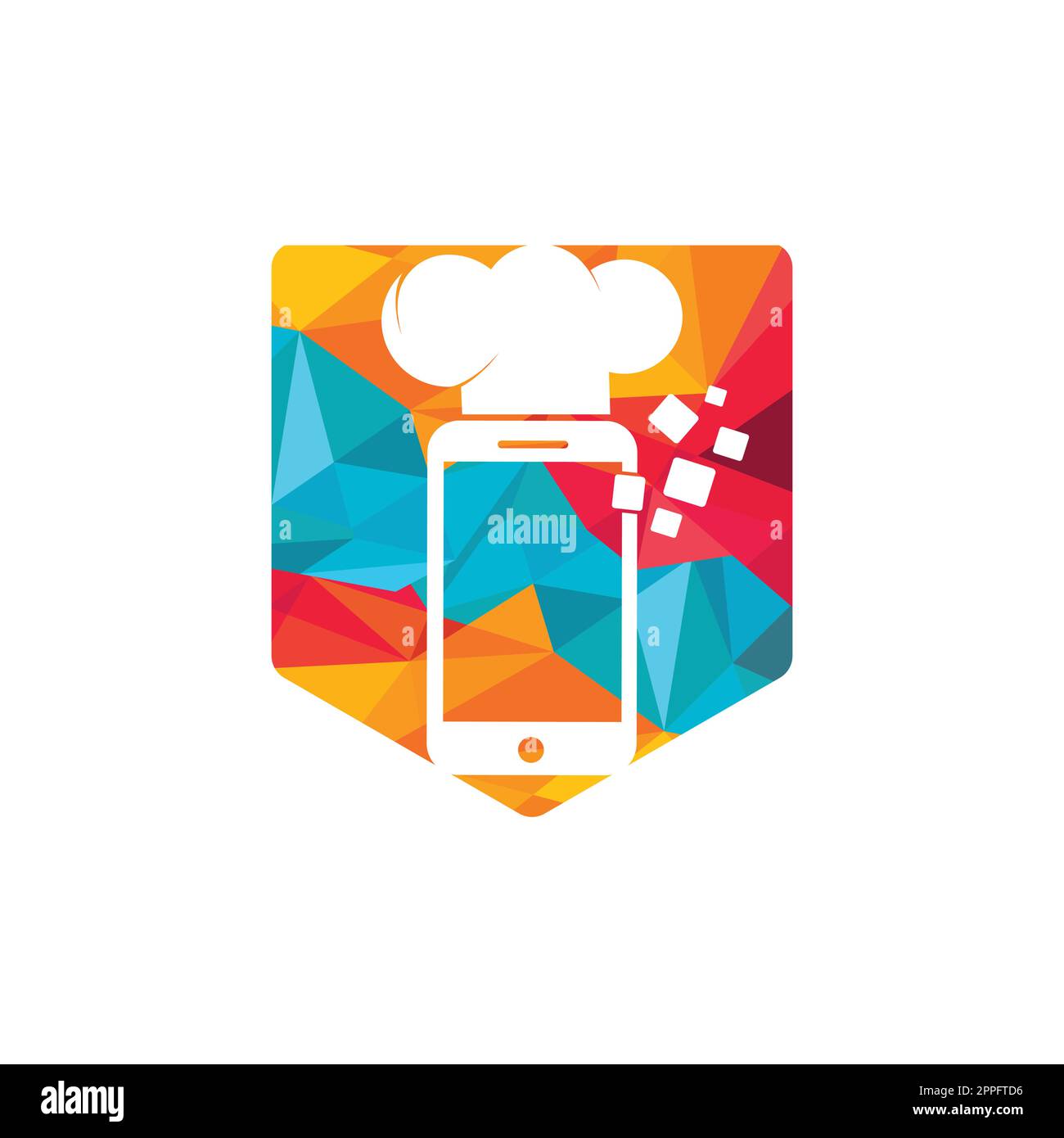 Mobile chef logo vector design. Food phone online logo vector icon ...