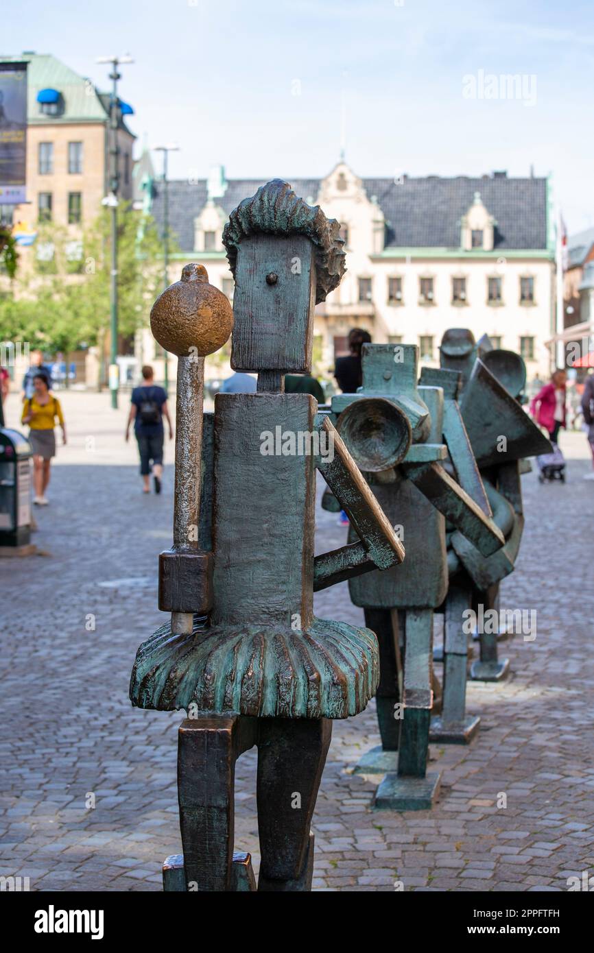 Optimist Orchestra, attractive sculpture in the street by the market ...