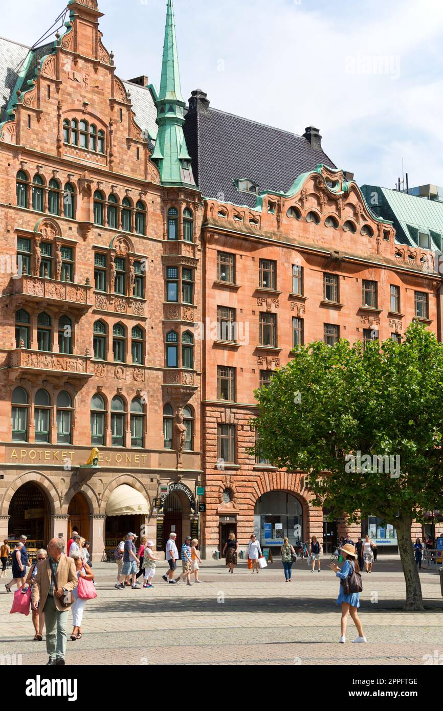 Stortorget, Great Square, large brick, historical buildings and walking ...