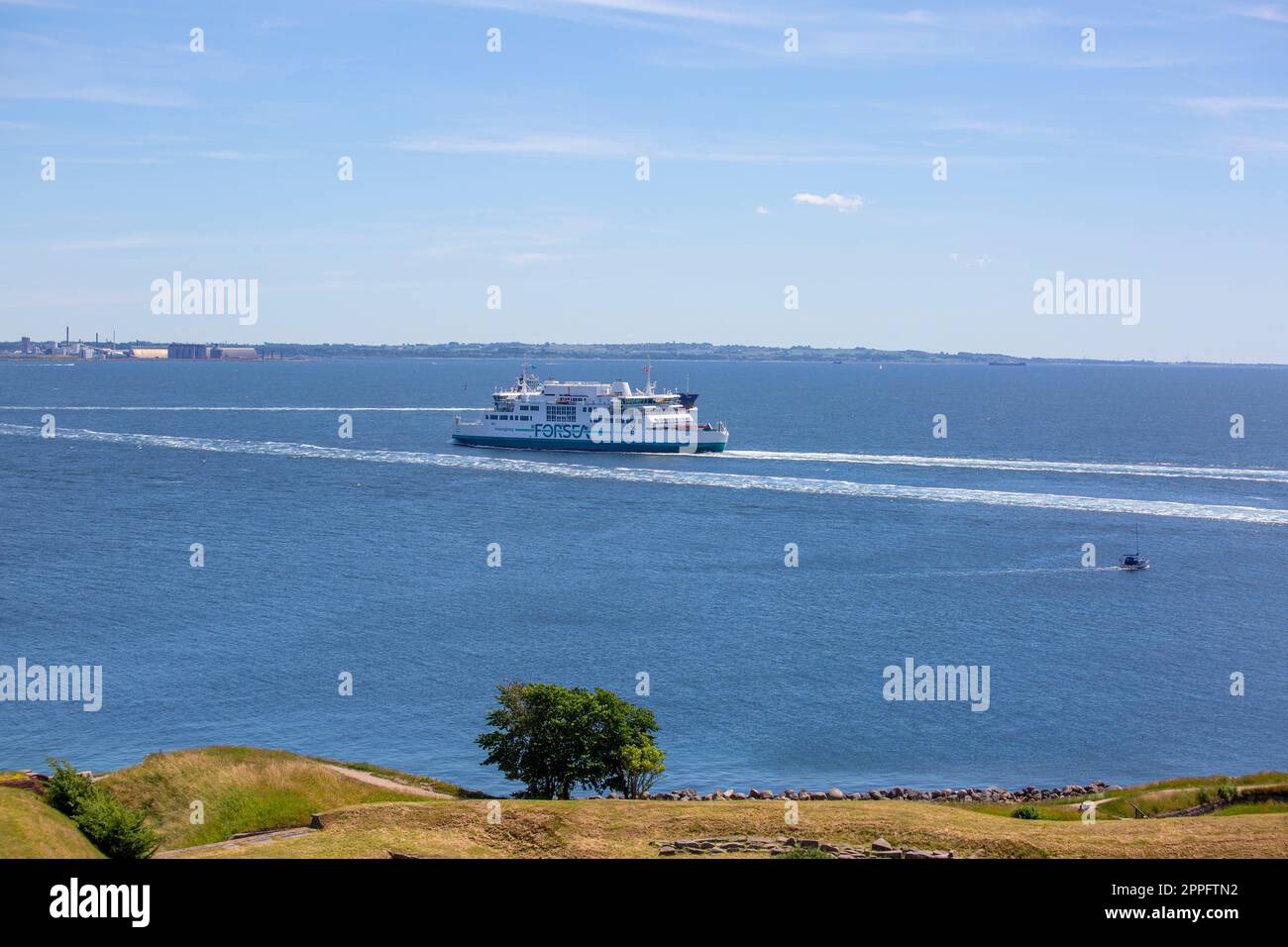 Passenger ferry for sailing along the route between port Helsingor in ...