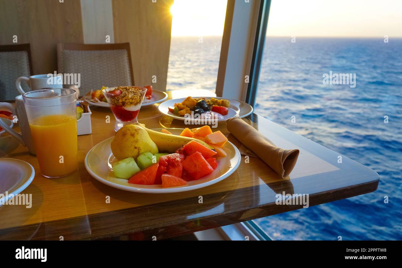 Dining Room Buffet aboard the abstract luxury cruise ship Stock Photo ...