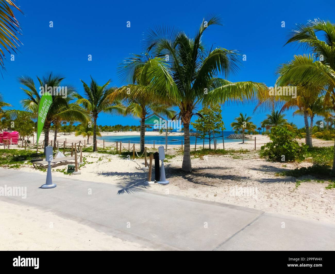 The white sand beach on Ocean Cay island Stock Photo - Alamy