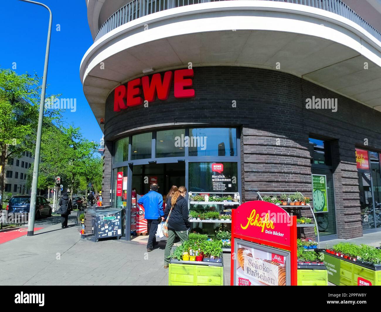 REWE supermarket in Frankfurt am Main, Germany Stock Photo - Alamy