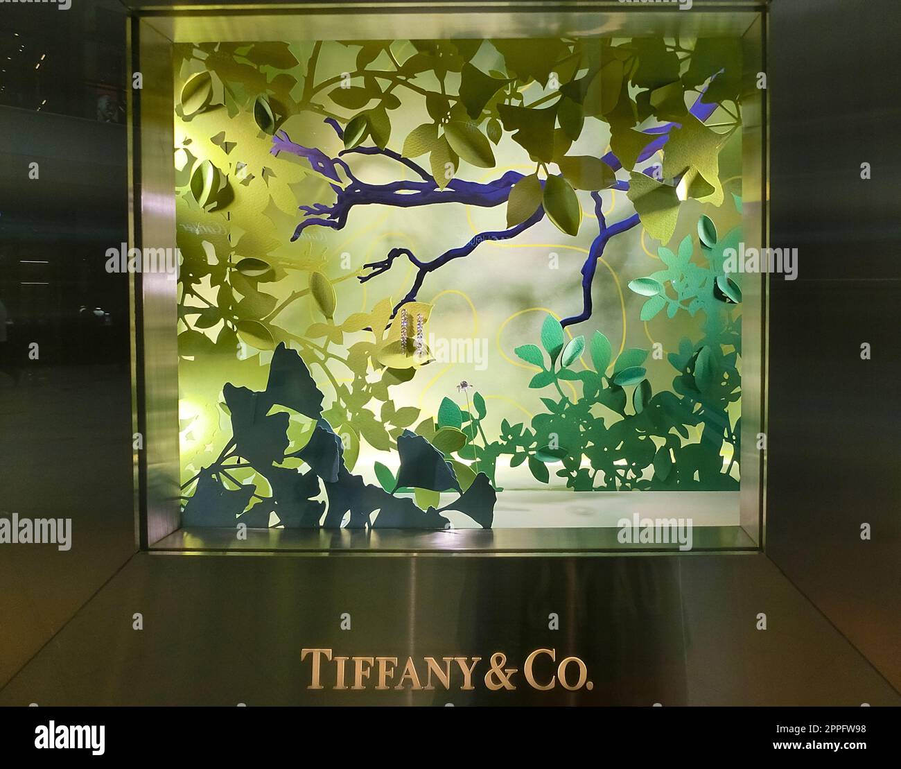 Tiffany jewels in a store on a shopwindow in the Aventura Mall in ...