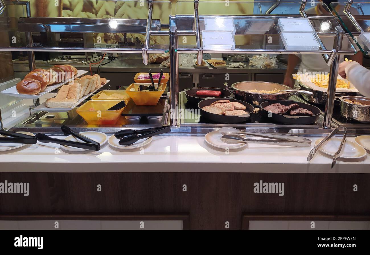 Dining Room Buffet aboard the luxury abstract cruise ship Stock Photo ...