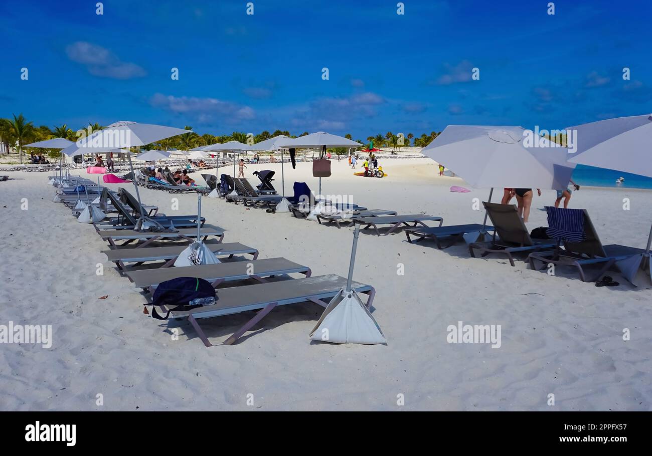 The white sand beach on Ocean Cay island Stock Photo - Alamy