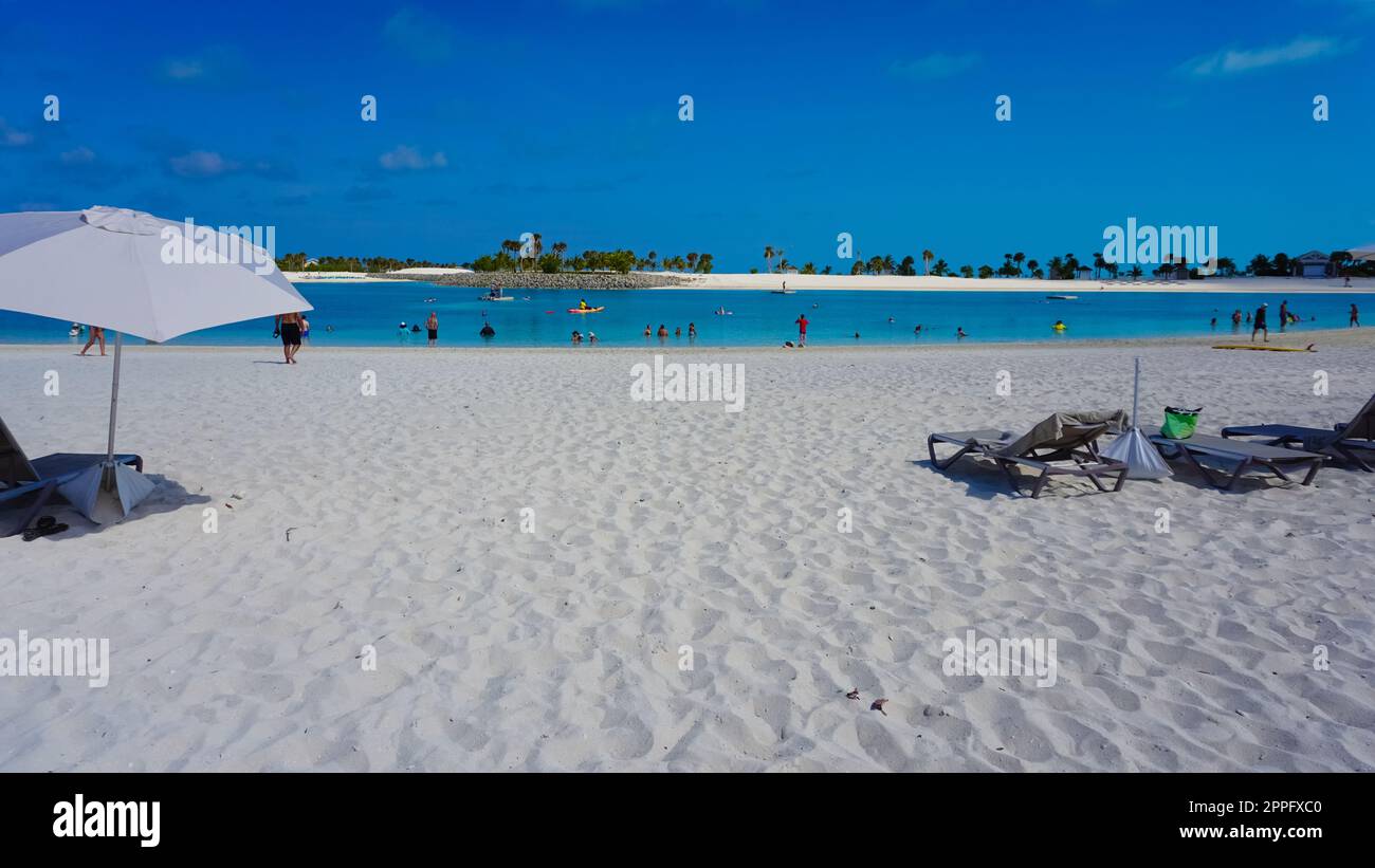 The white sand beach on Ocean Cay island Stock Photo - Alamy