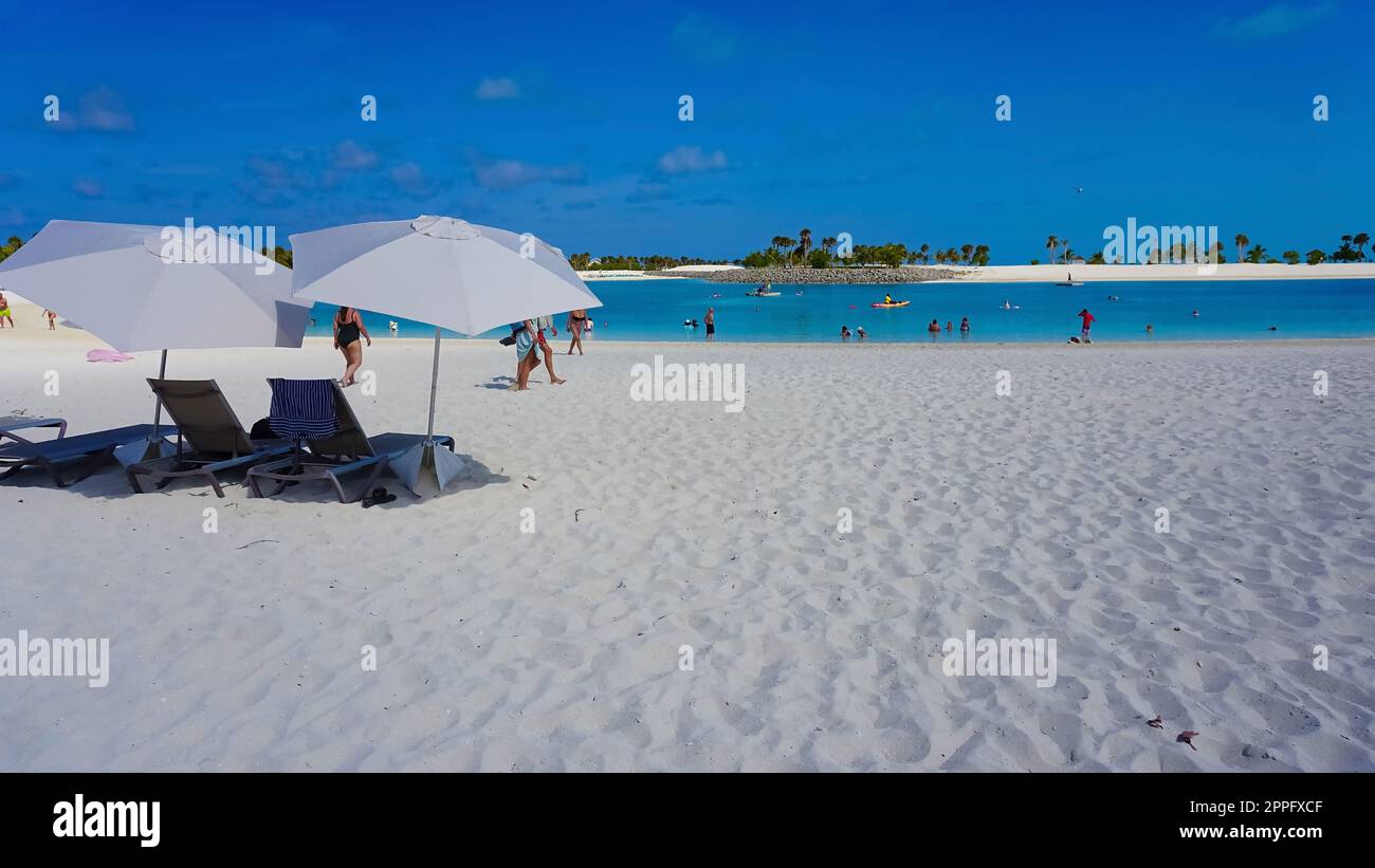 The white sand beach on Ocean Cay island Stock Photo - Alamy