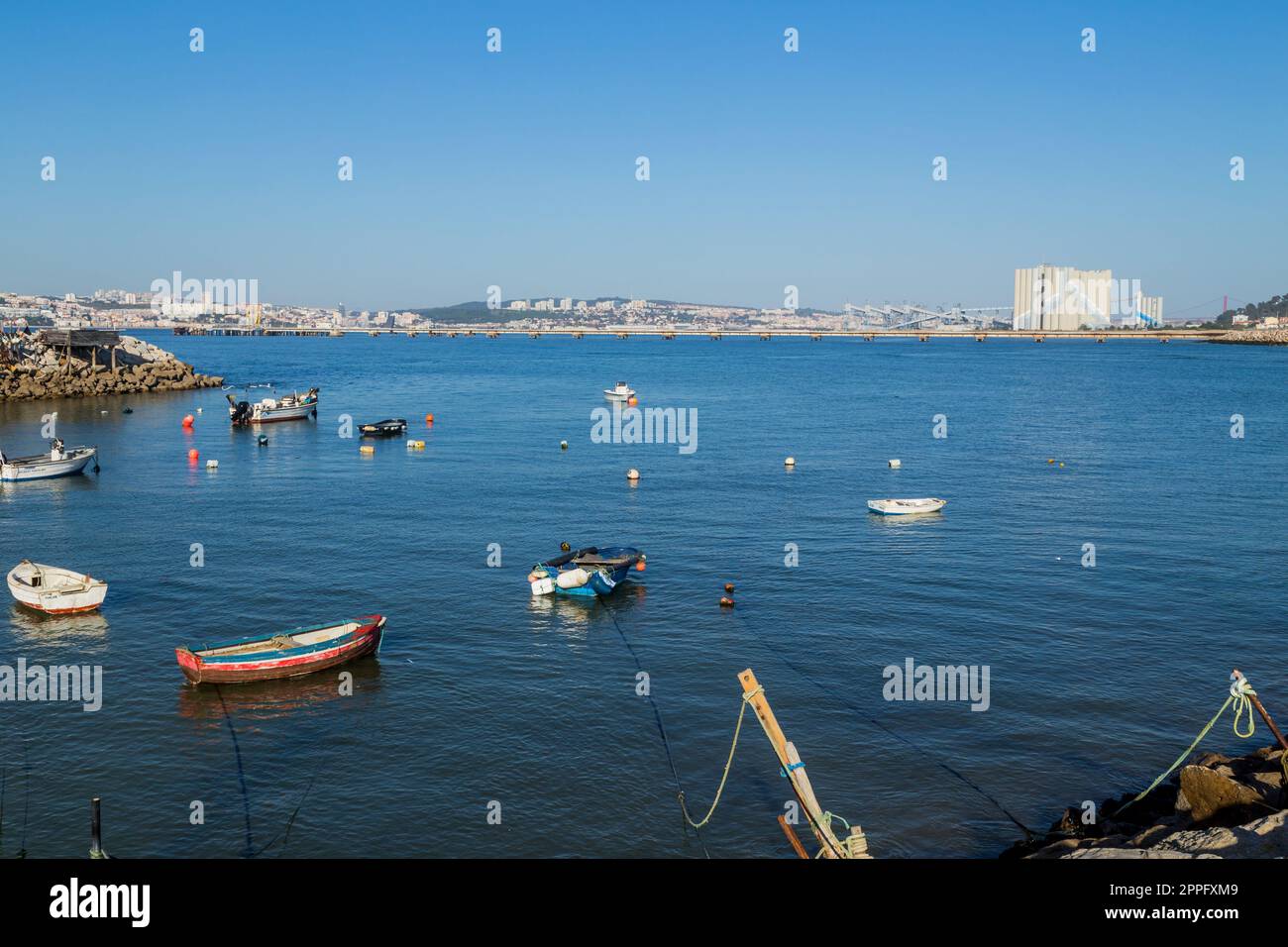 Trafaria, Portugal with fishing boats Stock Photo - Alamy