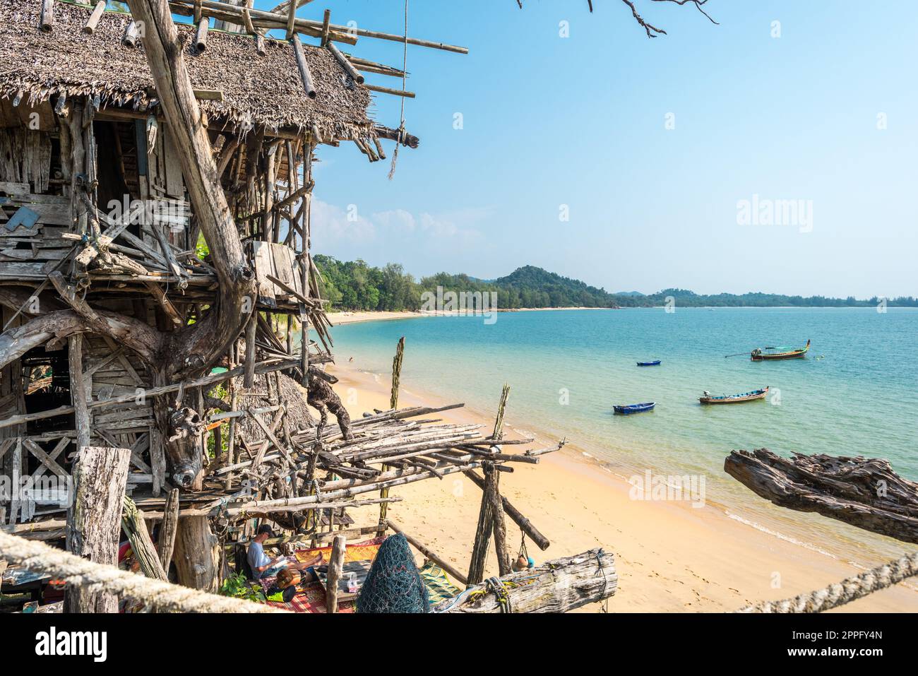 Tree house from driftwood as part of the incredible Hippie Bar on Ko ...