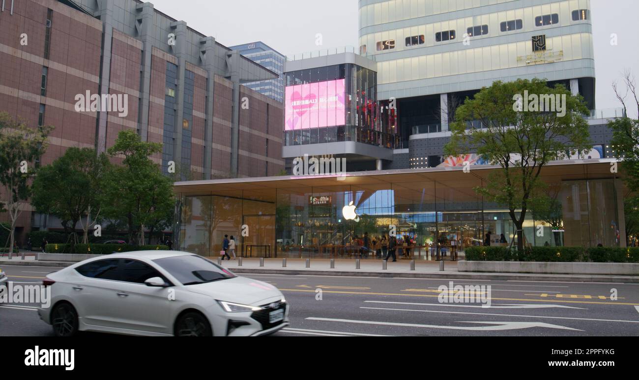 Taipei, Taiwan 04 March 2022: Apple store in Xinyi District at Taipei ...
