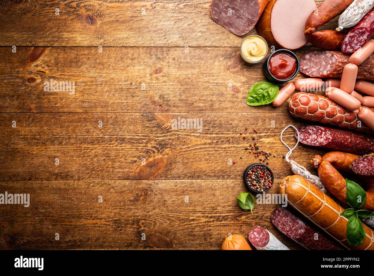 Set of different types of sausages Stock Photo - Alamy