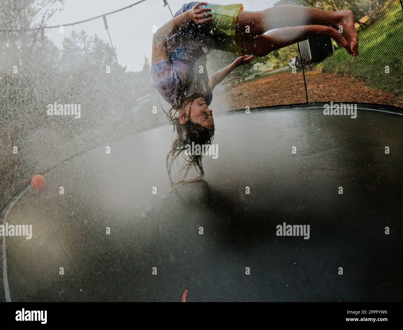Boy trampoline preteen hi-res stock photography and images - Alamy