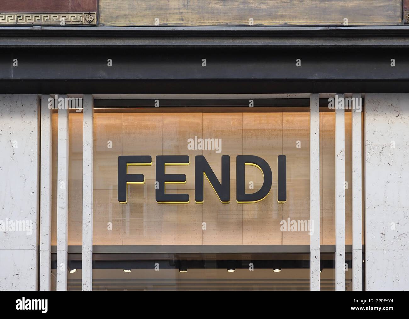 Fendi shopfront sign in Vienna Stock Photo - Alamy