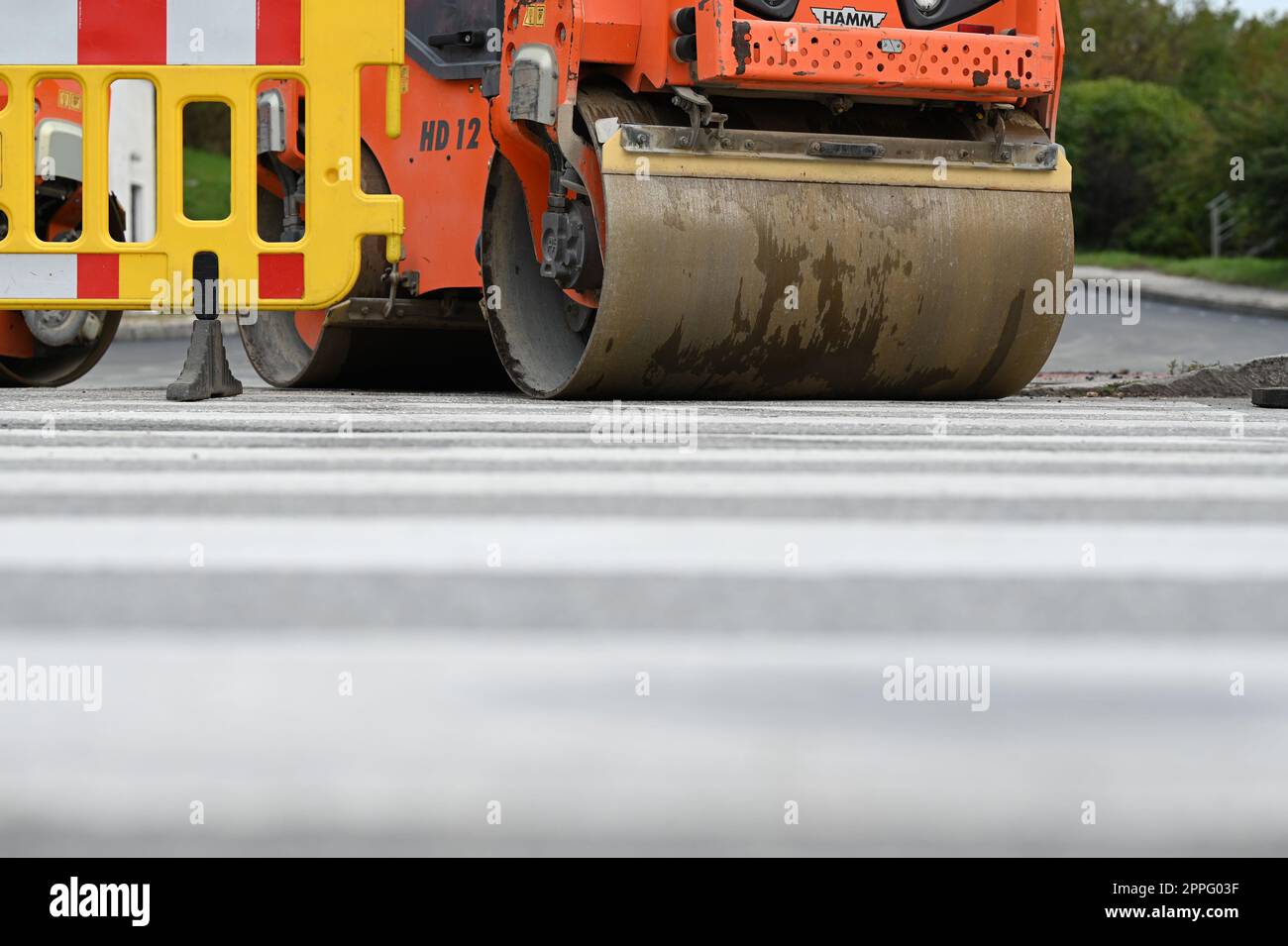 Road construction site, civil engineering, asphalting Stock Photo - Alamy