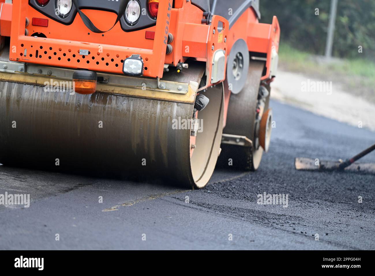 Road construction site, civil engineering, asphalting Stock Photo - Alamy