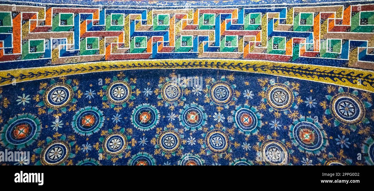 Historic byzantine mosaic in Saint Vitale Basilica, Ravenna, Italy ...