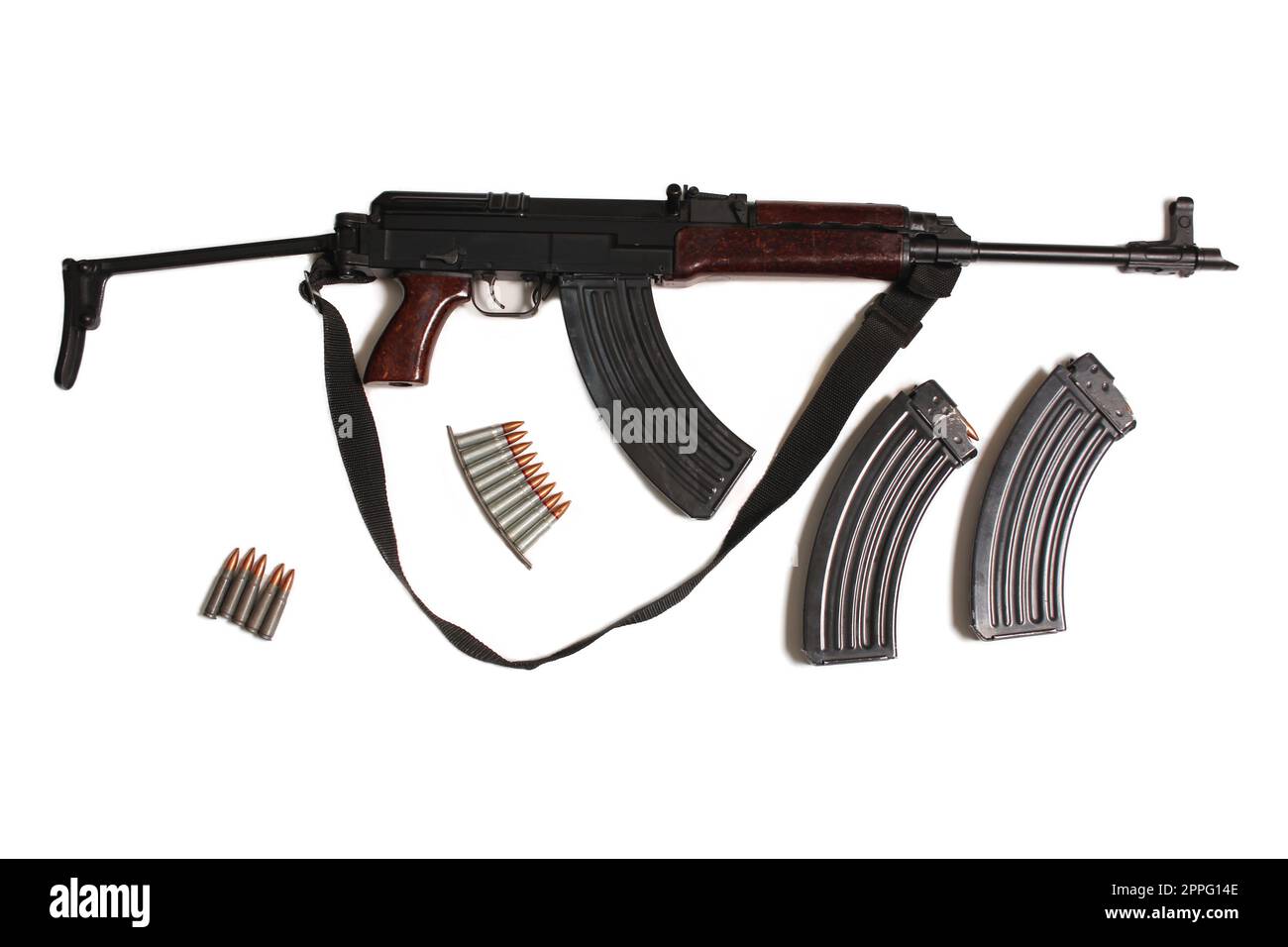 Czech Military Assault Rifle vz 58 Isolated on White Background Stock ...