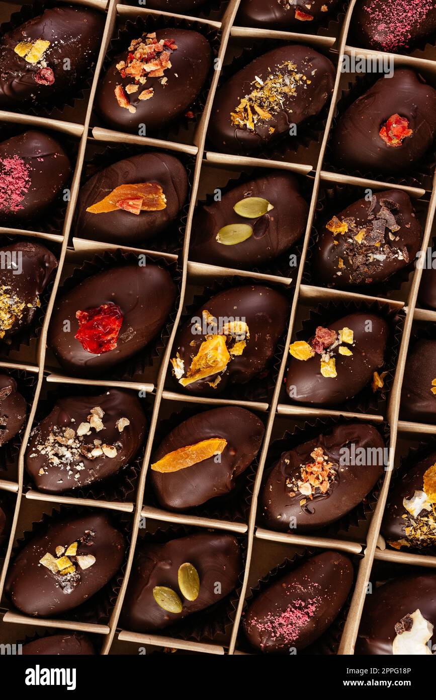 homemade chocolates prunes in chocolate Stock Photo - Alamy
