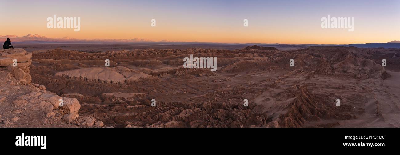 Sunset at Moon Valley Valle de la luna near San Pedro de Atacama in Chile Stock Photo - Alamy