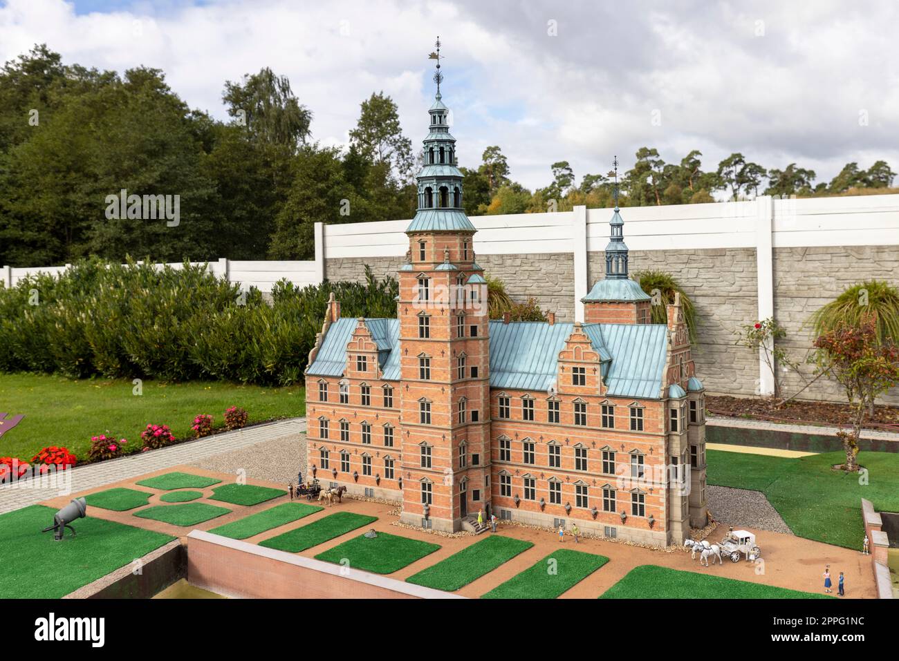 Baltic Park of Miniatures, small replica of of Rosenborg Castle in ...