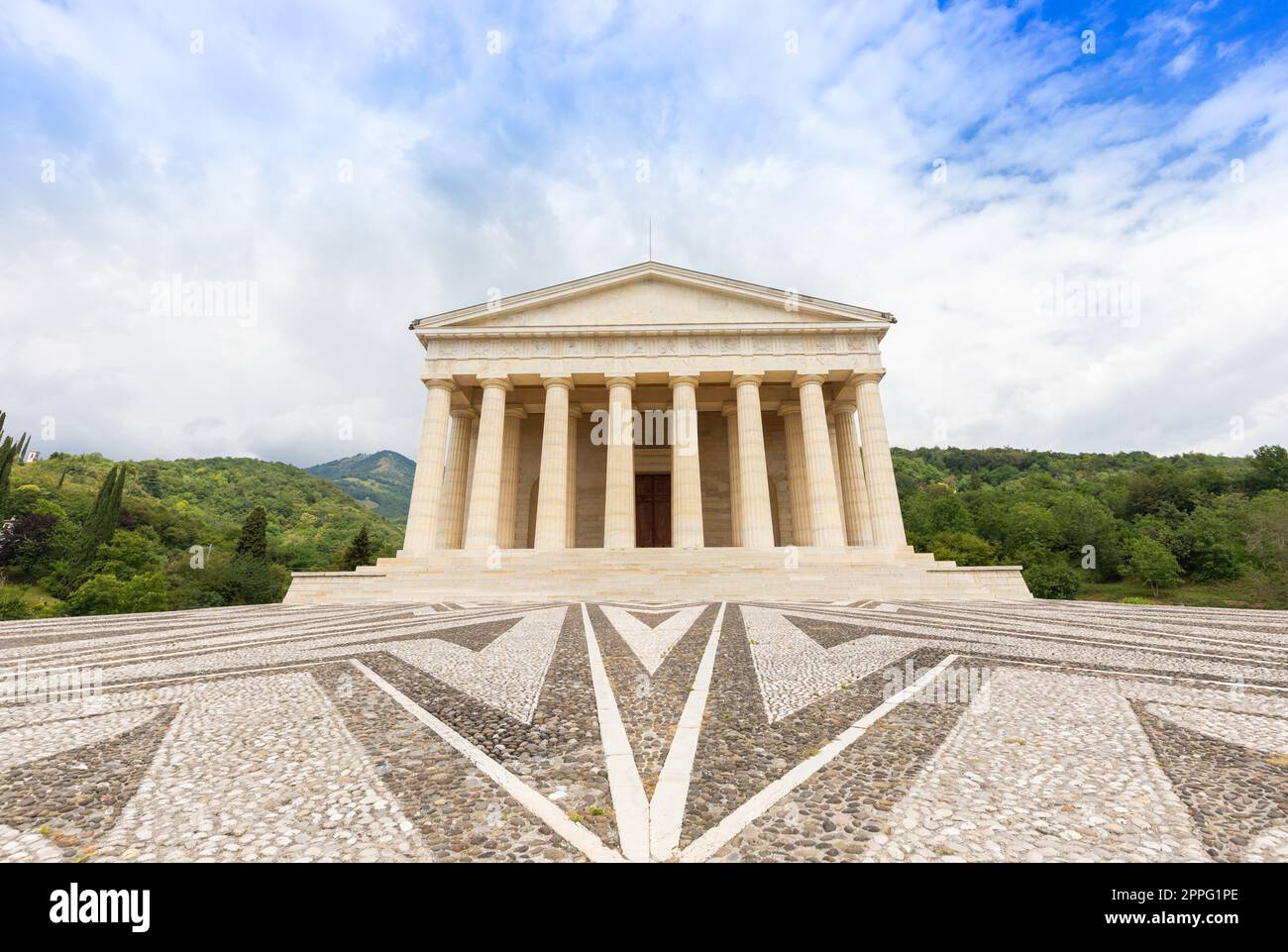 Possagno, Italy. Temple of Antonio Canova with classical colonnade and ...