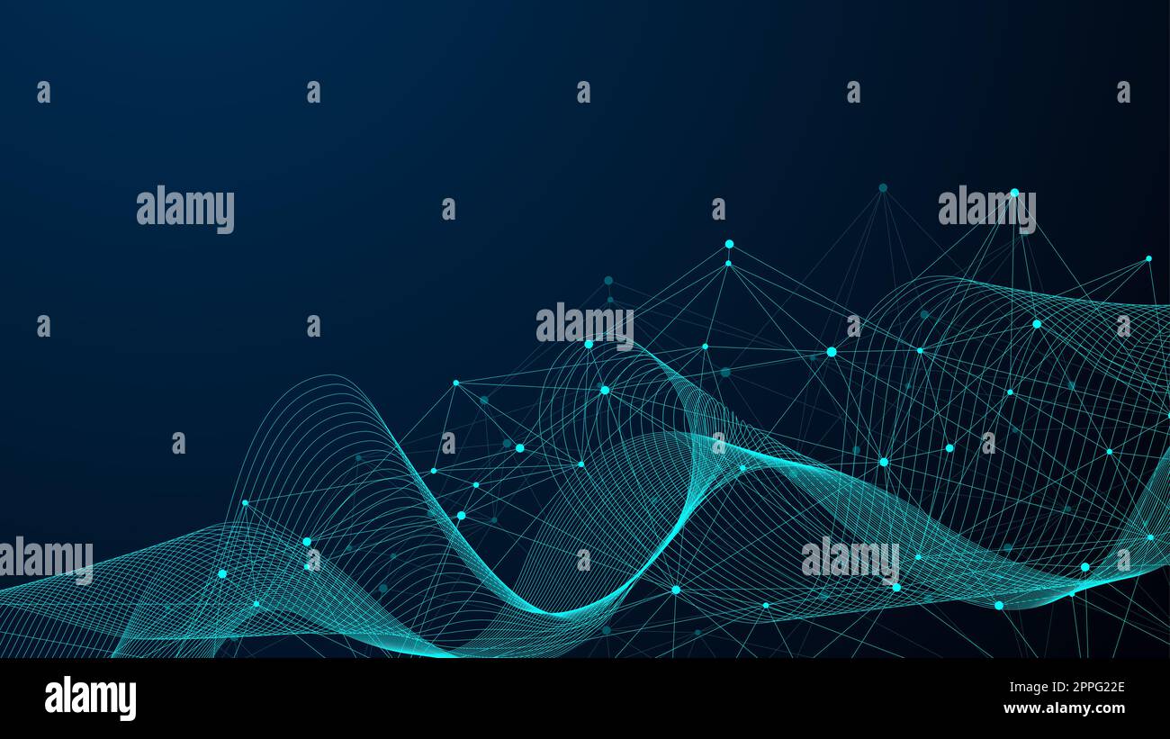 Technology abstract lines and dots connection background. Connection ...